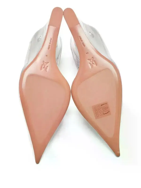Amina Muaddi Transparent Wedge Pumps - White