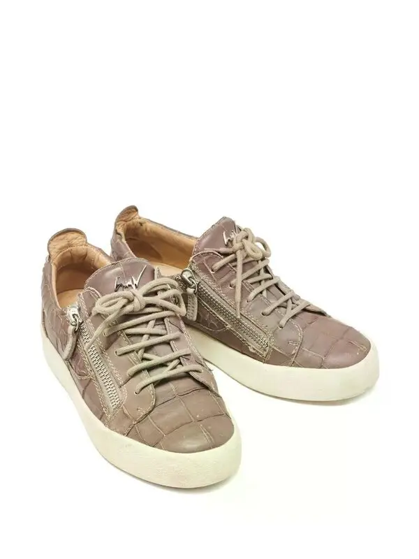 GIUSEPPE ZANOTTI Crocodile-embossed Lace-up Sneakers