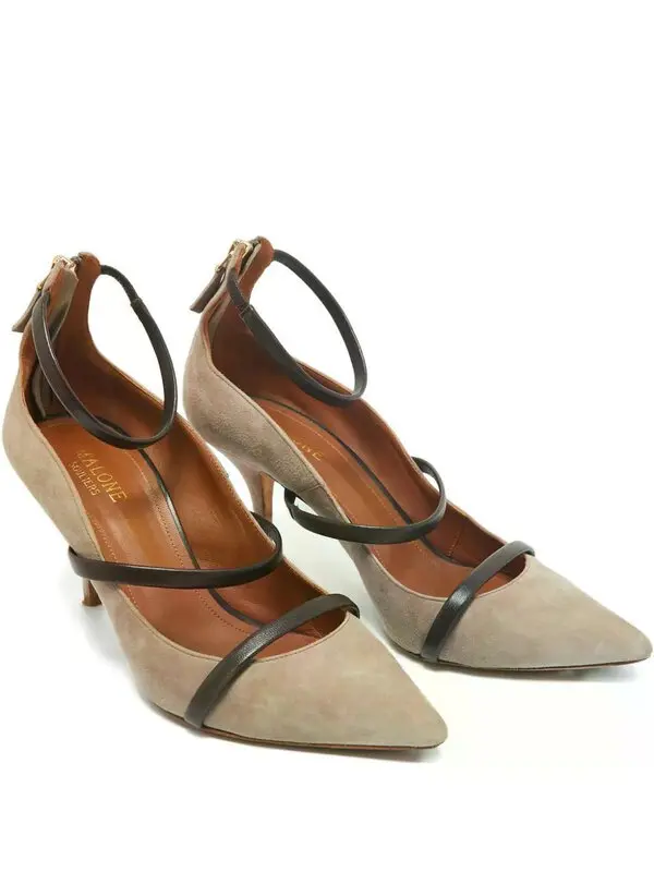 MALONE SOULIERS Suede Ankle Strap Pumps