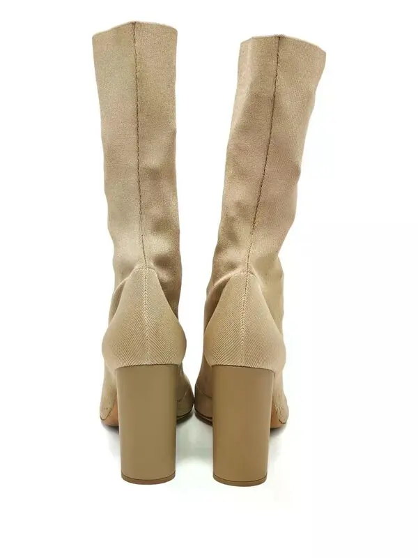 ADIDAS X YEEZY Beige Block-heel Ankle Boots
