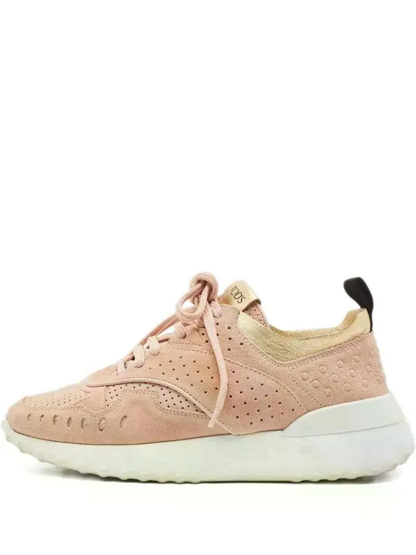 TOD'S Leather Perforated Lace-up Sneakers - Pink