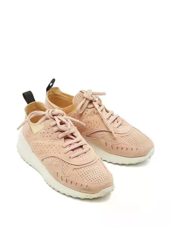 TOD'S Leather Perforated Lace-up Sneakers - Pink
