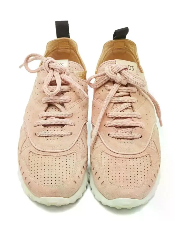 TOD'S Leather Perforated Lace-up Sneakers - Pink