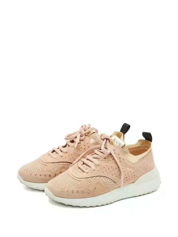 TOD'S Leather Perforated Lace-up Sneakers - Pink
