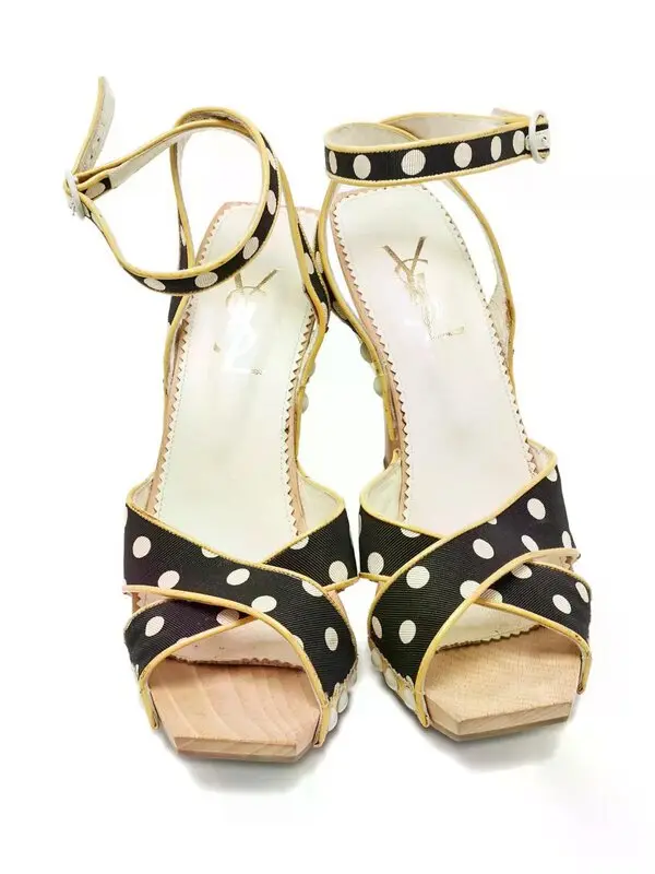 Saint Laurent Polka-dot Platform Sandals