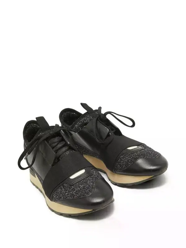 Balenciaga Race Runner Sneakers With Lurex Detailing - Black