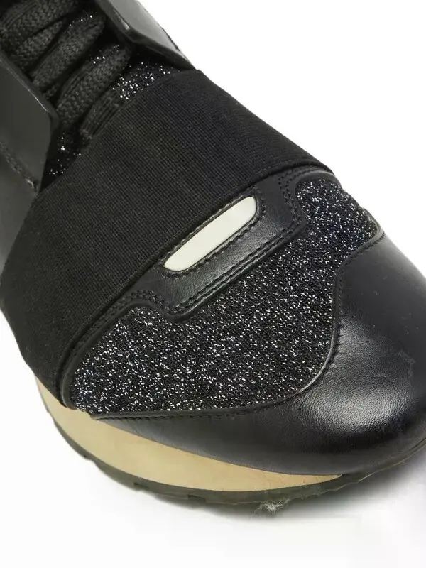 Balenciaga Race Runner Sneakers With Lurex Detailing - Black