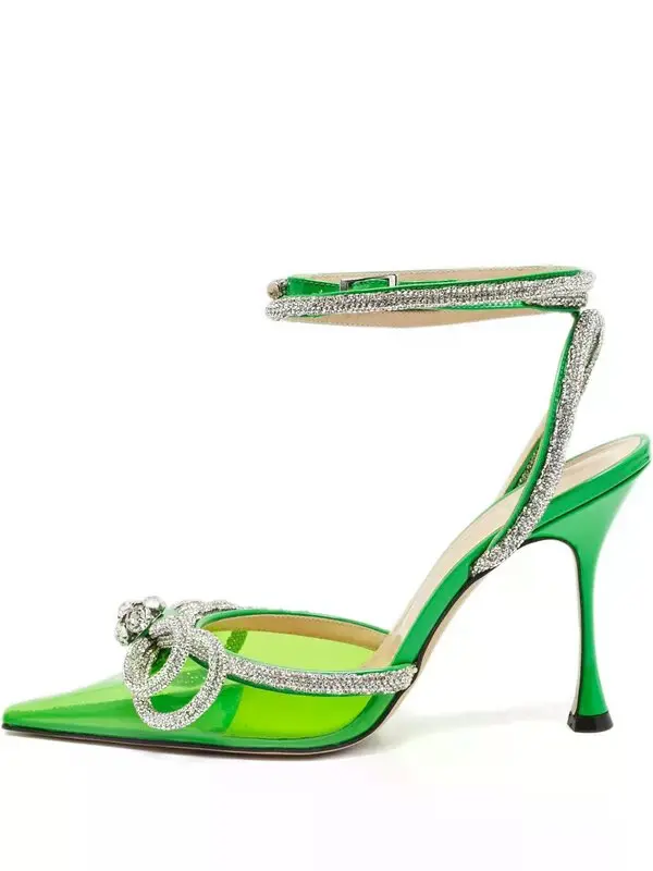 Mach & Mach 100mm Crystal-embellished Heeled Pumps - Green