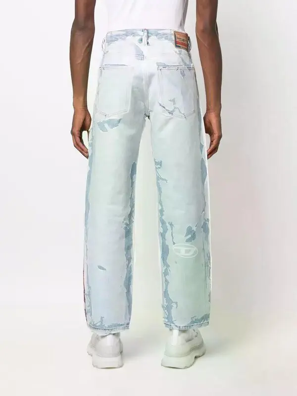 DIESEL® Straight Leg Jeans With Distressed Effect