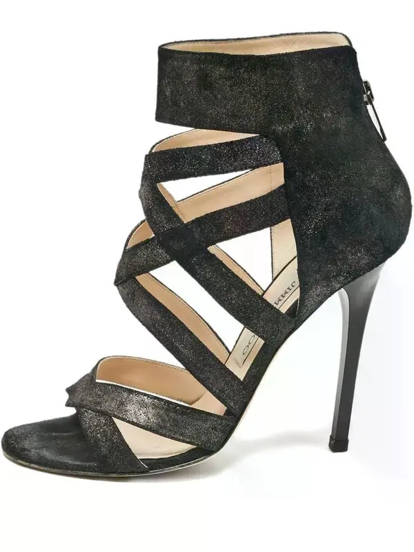 JIMMY CHOO Ankle-strap Crisscross Sandals - Black