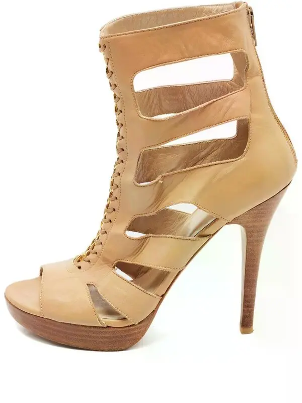 STUART WEITZMAN Cut-out Lace-up Stiletto Sandals