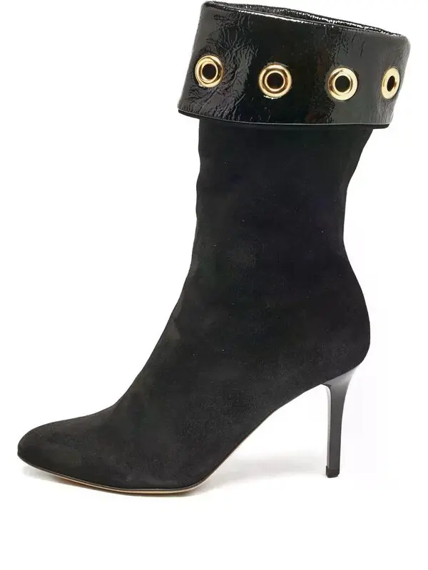 JIMMY CHOO 85mm Paneled Leather Eyelet Boots