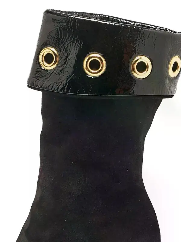 JIMMY CHOO 85mm Paneled Leather Eyelet Boots