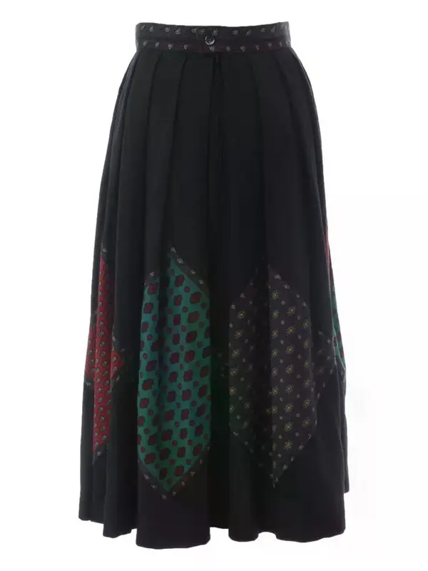 SOULEIADO Wool Midi Skirt With Provençal Print Panels