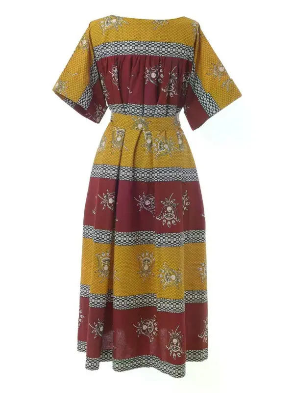 SOULEIADO Floral Print Belted Midi Dress