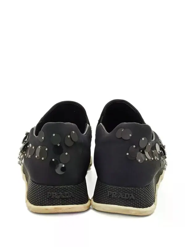 Prada Embellished Slip-on Sneakers