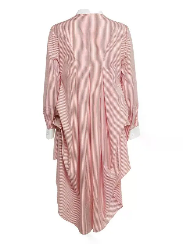 Alexander McQueen Cotton Striped High-low Hem Dress