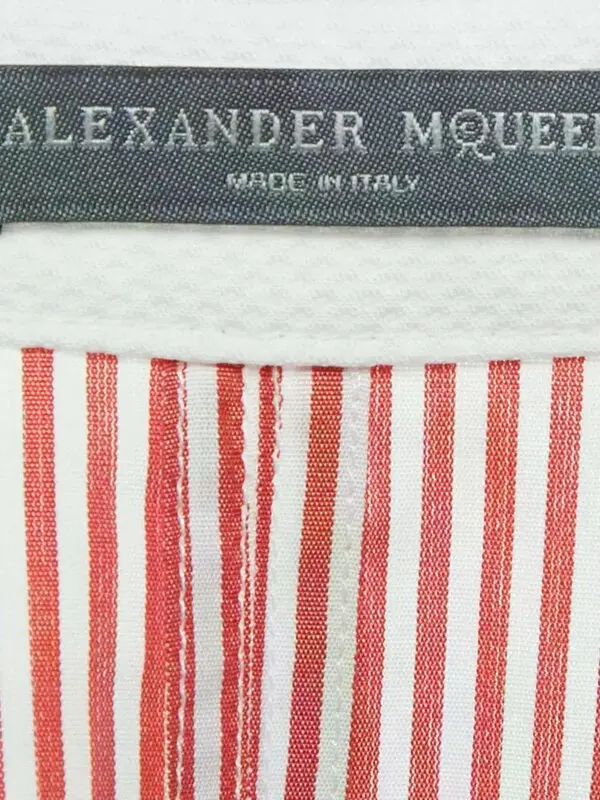 Alexander McQueen Cotton Striped High-low Hem Dress