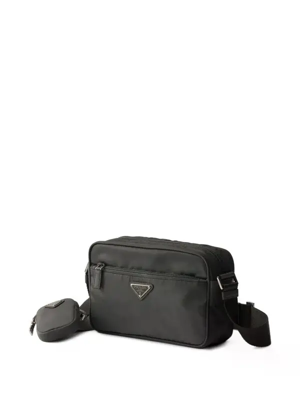 Prada Zip Pouch Woven Strap Shoulder Bag