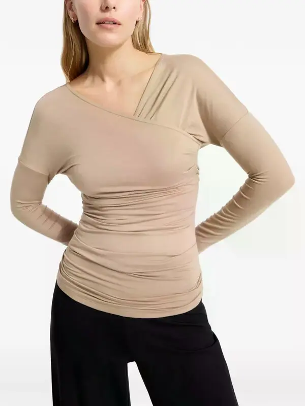 MARCELLA Long-sleeve V-neck T-shirt - Neutrals