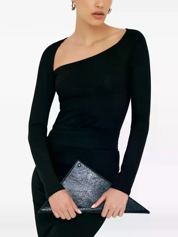 MARCELLA Asymmetric Neck Long Sleeve Top