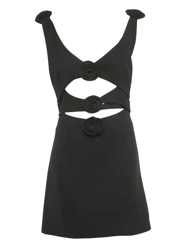 Magda Butrym Floral Appliqué Cut-out Mini Dress