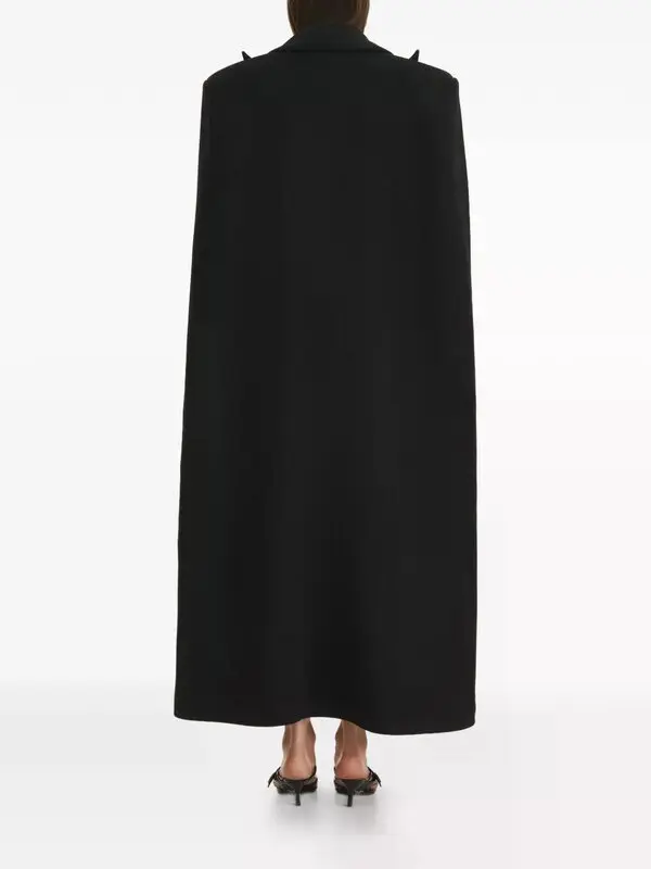VESTIAIRE D'UN OISEAU LIBRE Collared Slit Cape - Black