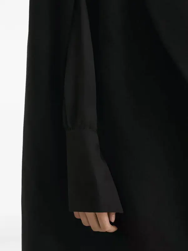 VESTIAIRE D'UN OISEAU LIBRE Collared Slit Cape - Black