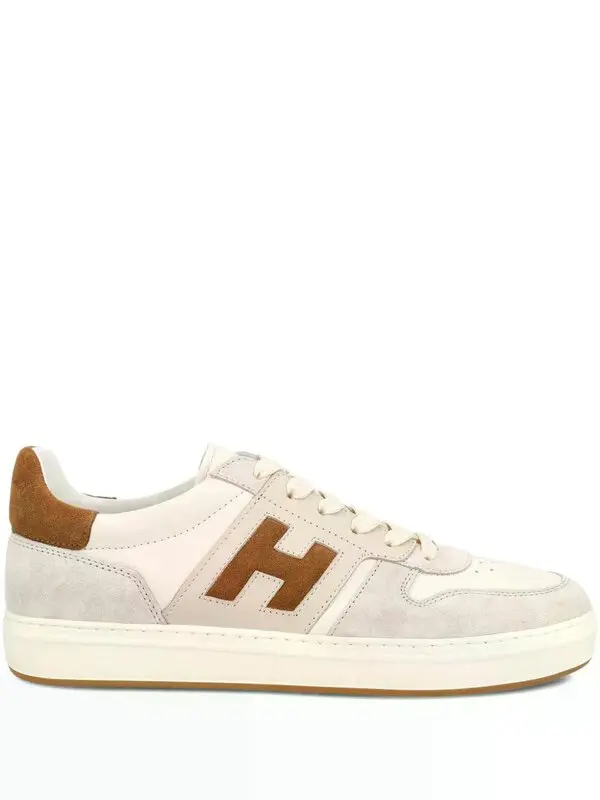 Hogan Panelled Leather And Suede Sneakers