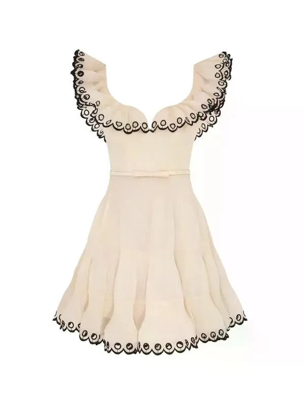 Zimmermann Frilled Mini Dress - Cream