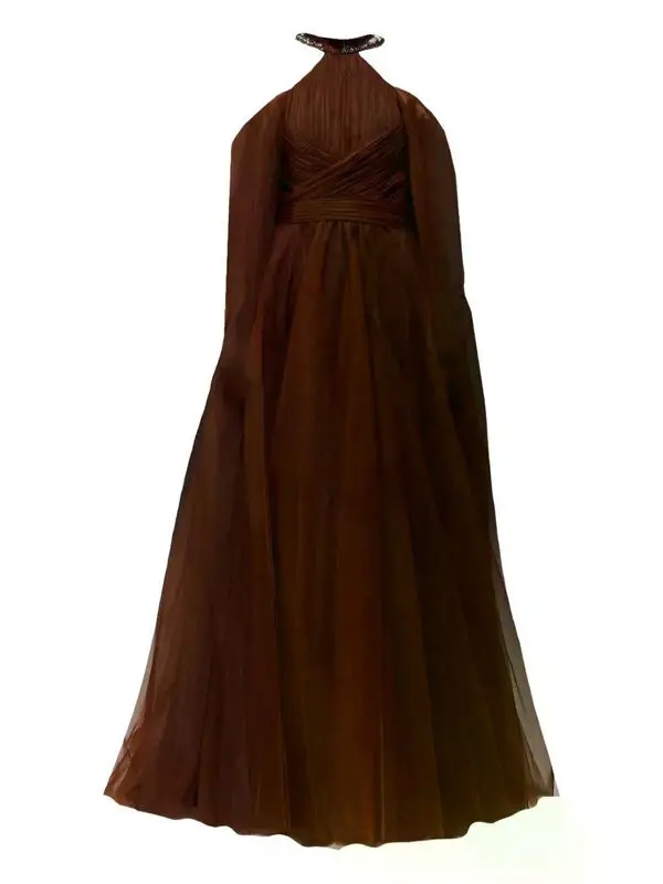 THA SEEN Draped-detail Maxi Dress
