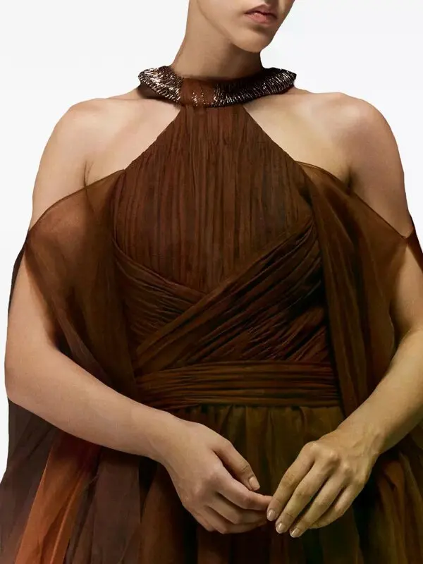 THA SEEN Draped-detail Maxi Dress
