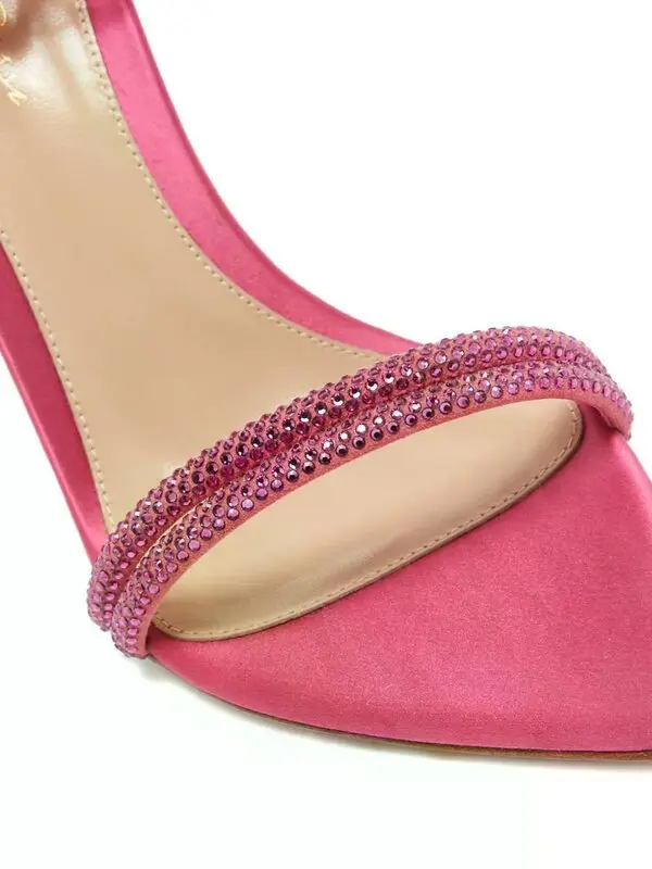 GIANVITO ROSSI Satin Embellished High Heel Sandals