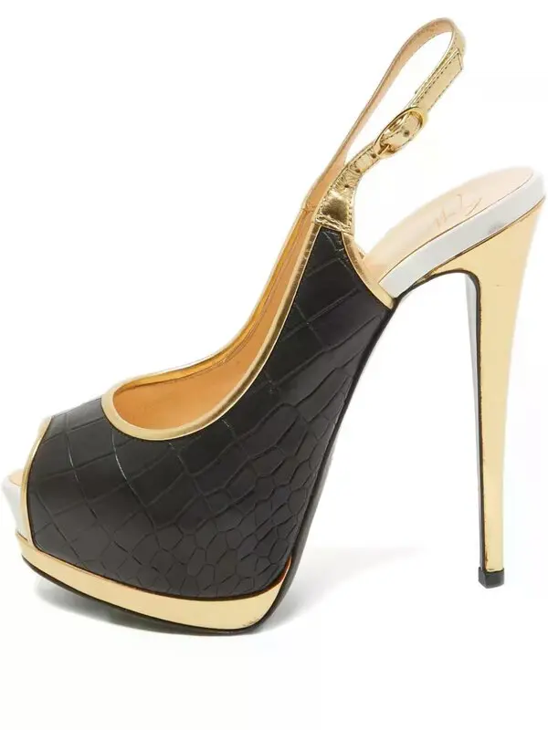 GIUSEPPE ZANOTTI Peep-toe Pumps With Gold Heel