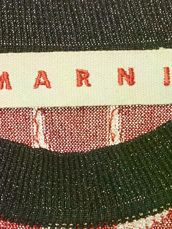 Marni Knitted Sheer Sweater With Geometric Pattern