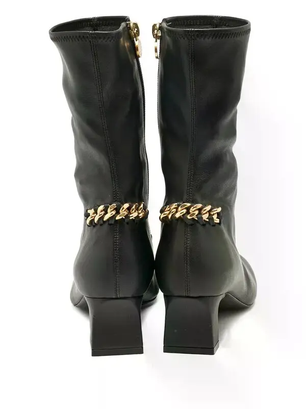 Stella McCartney Leather Chain-trim Ankle Boots