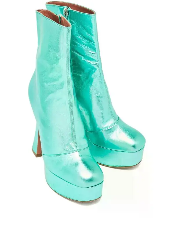 Amina Muaddi 140mm Platform Ankle Boots