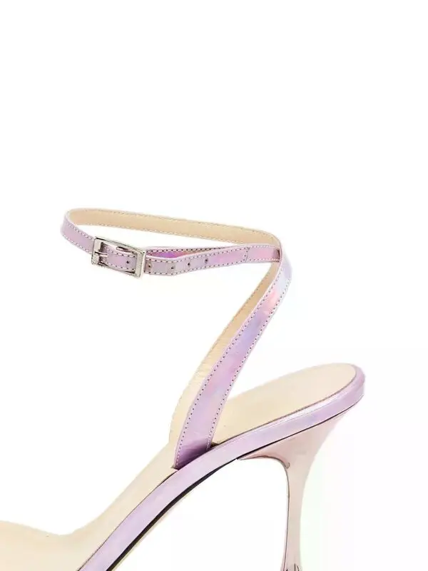Mach & Mach 95mm Iridescent Bow-detail Sandals