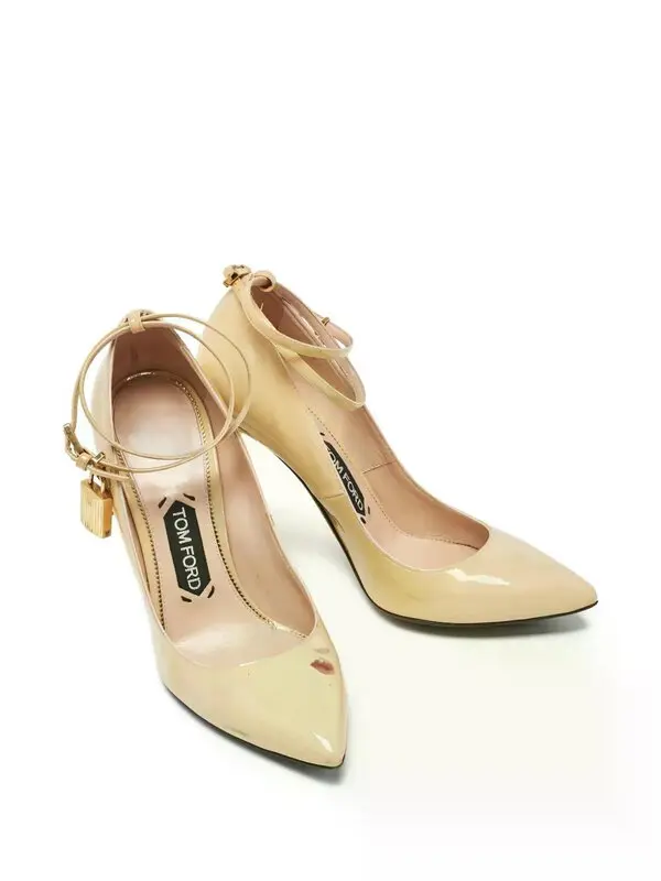 TOM FORD Beige Patent-leather Lock Pumps - Neutrals