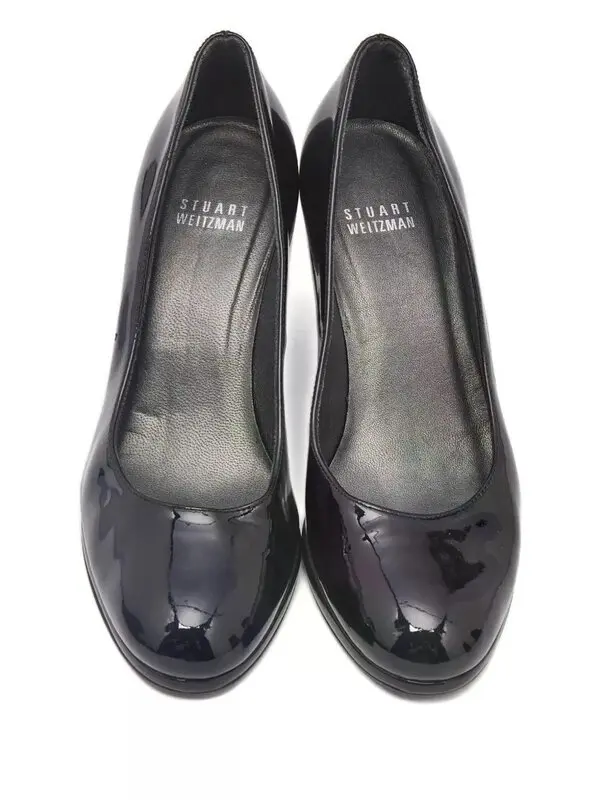 STUART WEITZMAN Patent Leather Round Toe Pumps