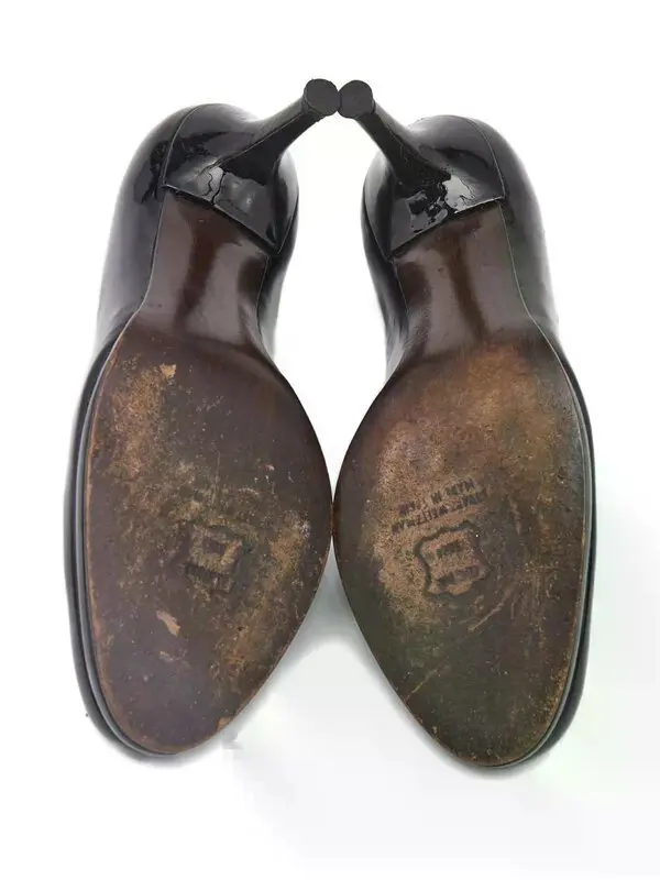 STUART WEITZMAN Patent Leather Round Toe Pumps