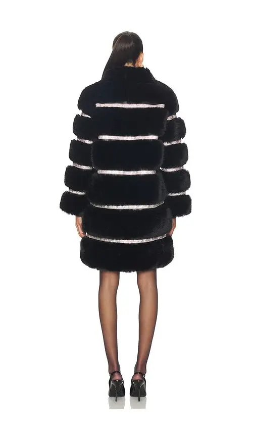 Adrienne Landau Diamond Luxe Faux Fur Coat