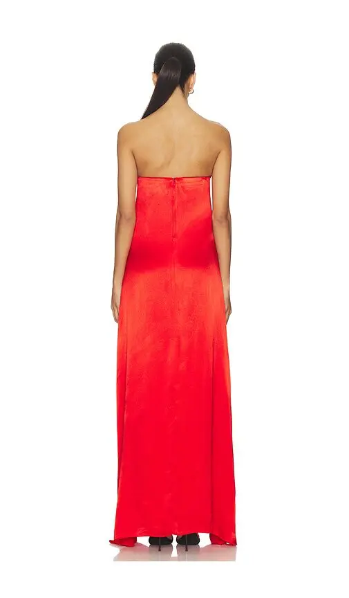 BUMPSUIT Brushed Satin Gown - Red