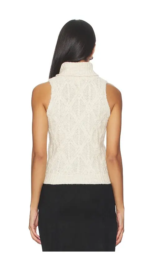 Heartloom Sleeveless Turtleneck Cable Knit Top