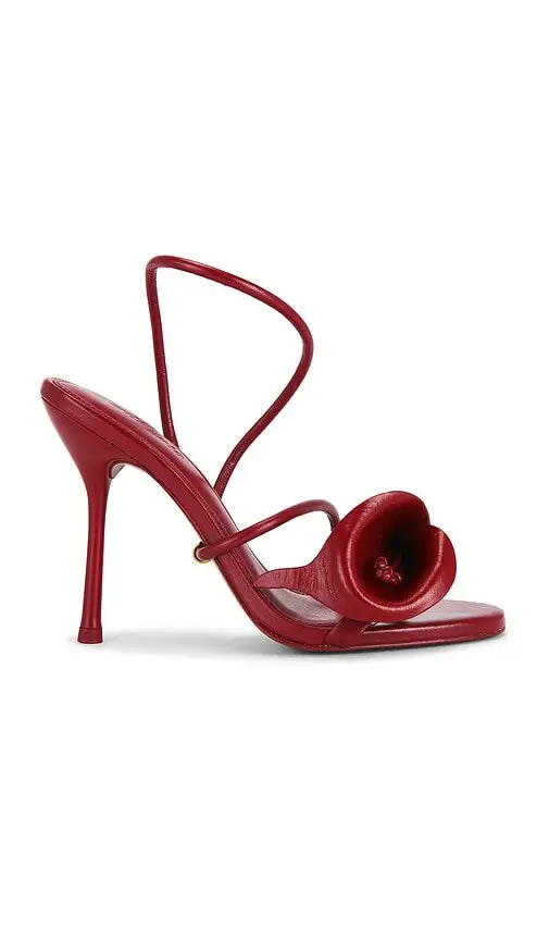 Cult Gaia Cassidy Stiletto Sandals With Floral Embellishment - Wine