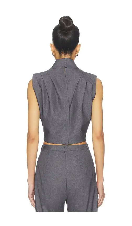AEXAE Cropped High Neck Top
