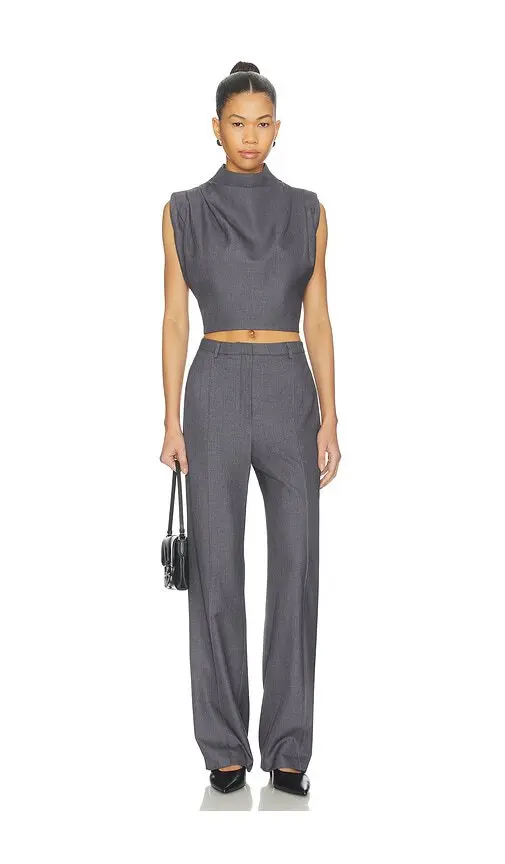 AEXAE Cropped High Neck Top