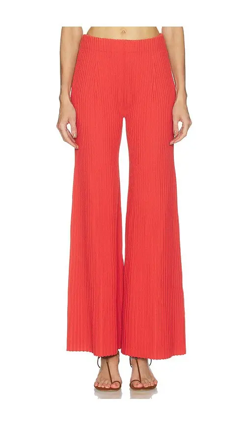 Alexis Boda Wide Leg Knit Trousers - Peach