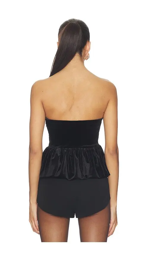 Steve Madden Velvet Bubble Hem Strapless Top