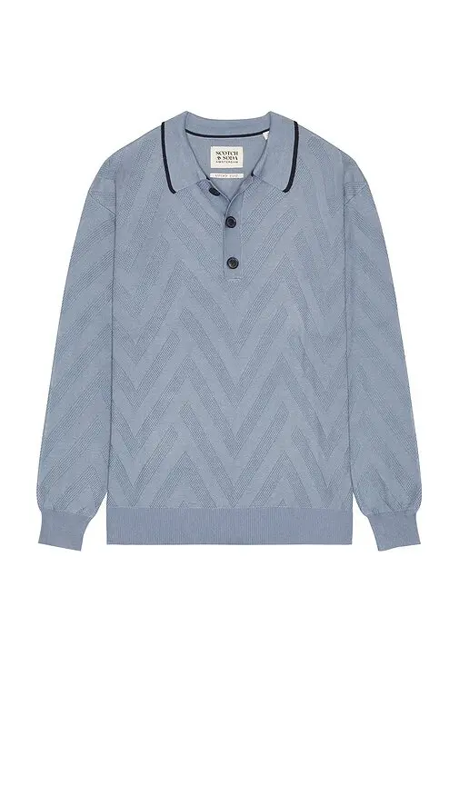 Scotch & Soda Structure Long Sleeve Polo In . Also